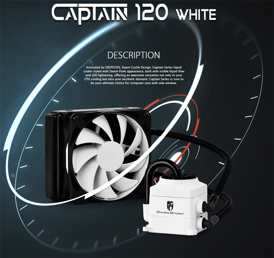 DeepCool Captain 120 White Liquid Cooler System Gamer Storm Kit ...
