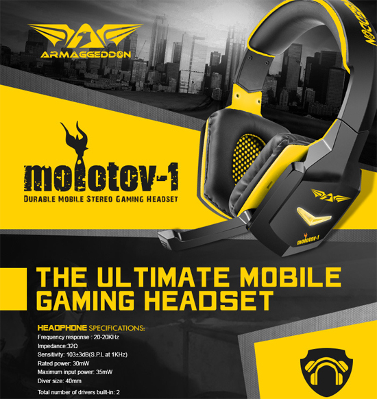 Armaggeddon Molotov1 Stereo Gaming Headset (Black) | Asianic ...