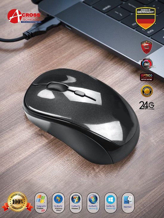 Across WMR-W046 2.4G Wireless Pixart 3065 IC 1600DPI OpticalMouse ...