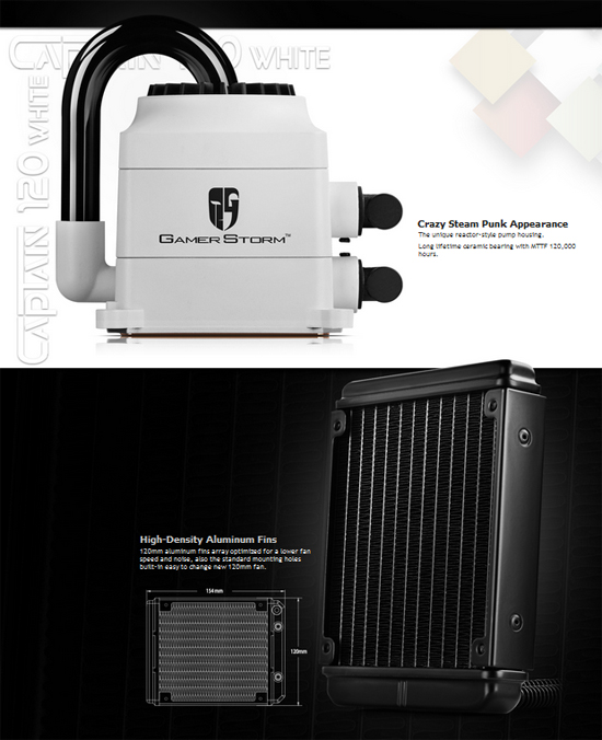 DeepCool Captain 120 White Liquid Cooler System Gamer Storm Kit ...