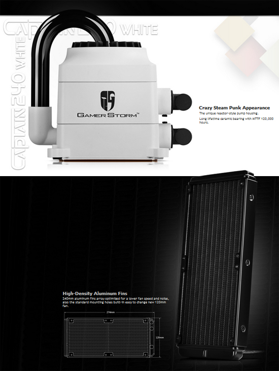 DeepCool DeepCool Captain 240 White Double Fan Liquid Cooler System ...